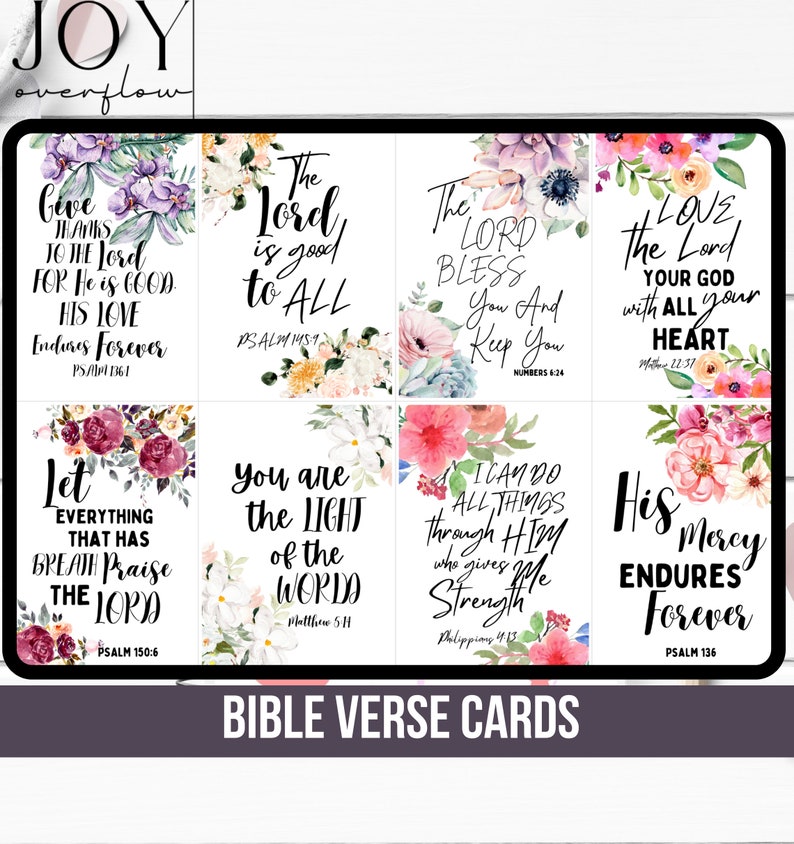 Bible Verse Collage Sheet Printable Scripture Cards Set of 8 - Etsy