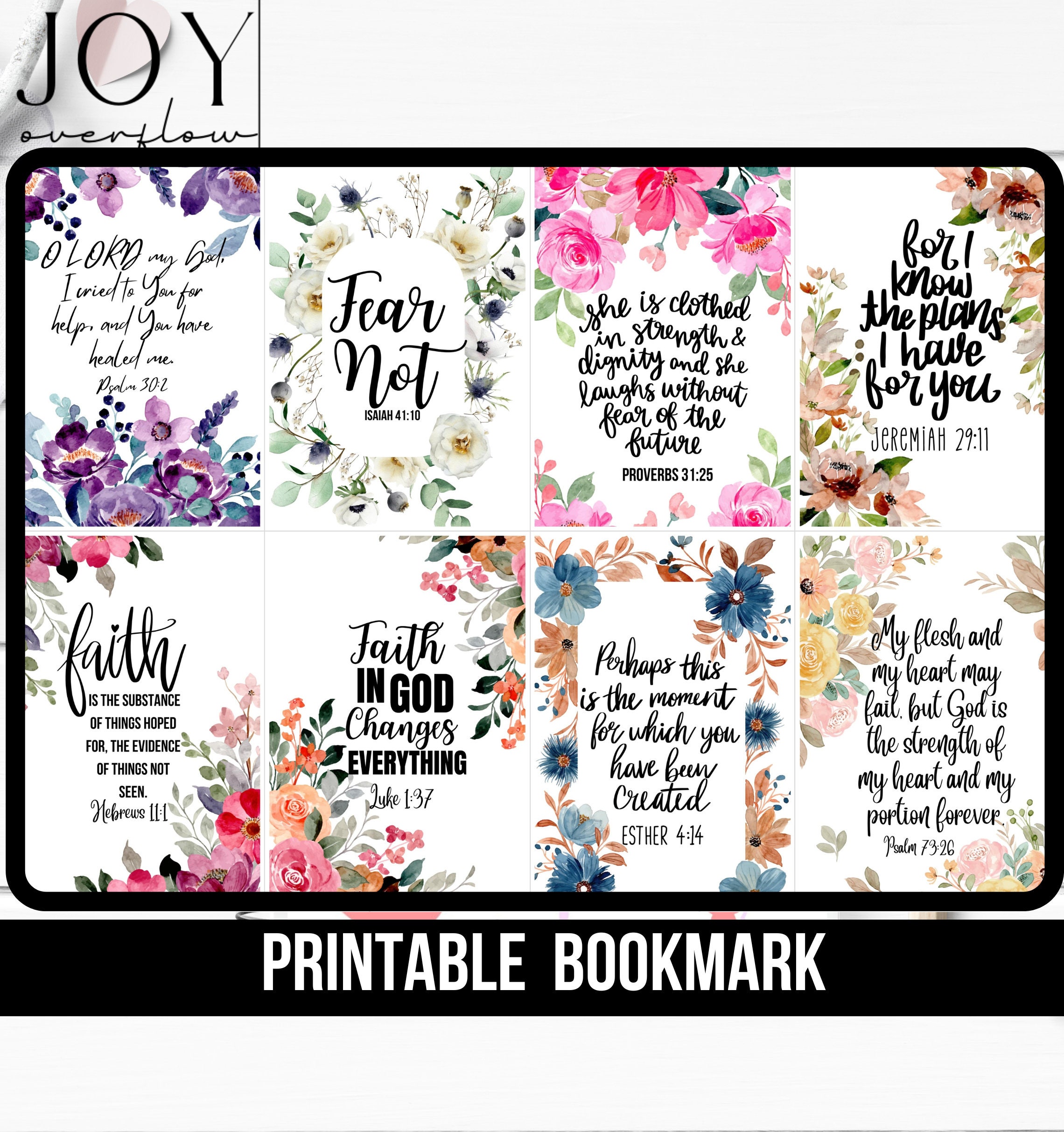 Printable Notecards, Cute Note Cards, Floral Bible Verse Cards ...