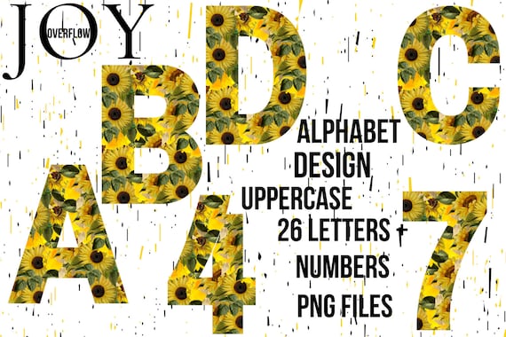 Sunflower Alphabet Alphabet Bundle Pack Flower Letters | Etsy