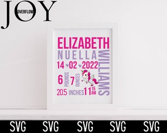 SVG Geboorte Feiten Sjabloon NL Editie Baby Bord Birth Stats Template ...