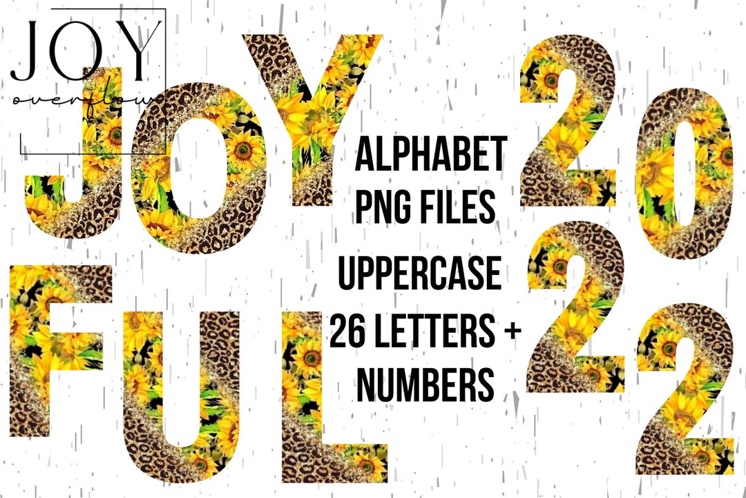 Sunflower Letters, Alphabet Clip Art, ABC PNG, Alphabet Printable ...