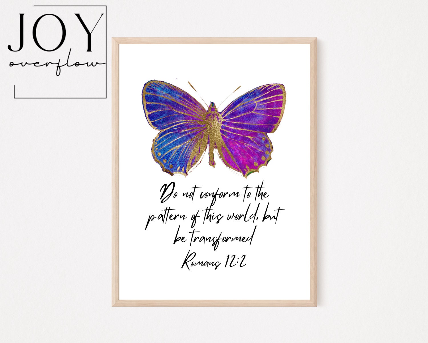 Butterfly Print, Christian Artwork, Bible Verse Download, Scripture ...