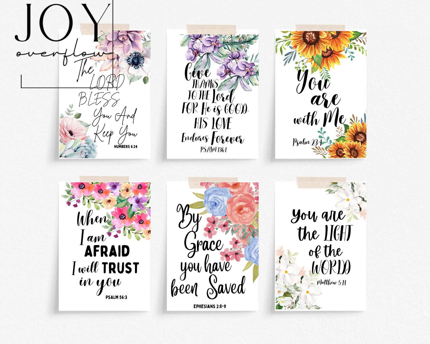 Digital Scripture Cards, Printable Bible Verses, Print at Home, Digital ...