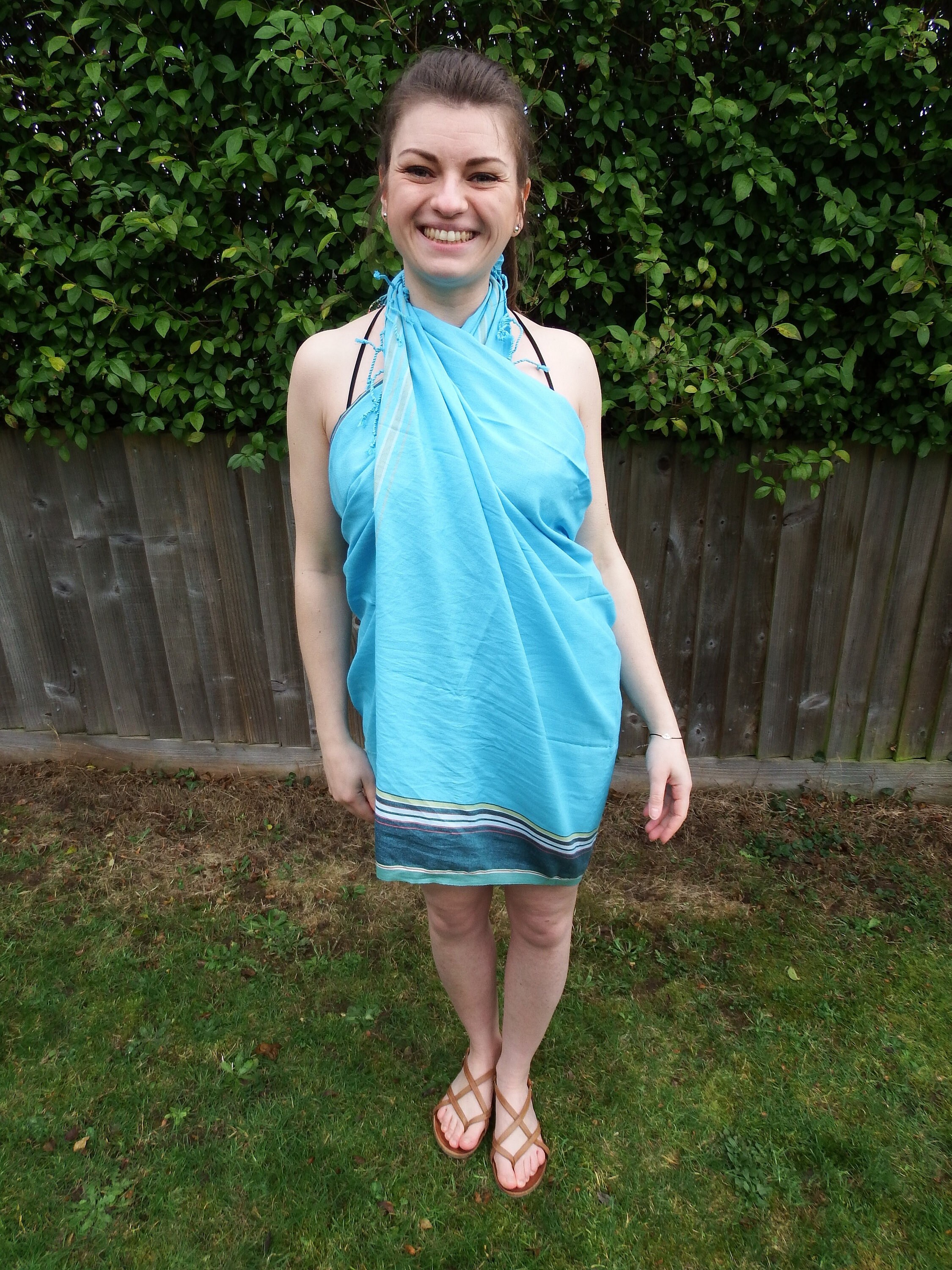 Kikoy: Turquoise Blue With Parrot Green - Etsy