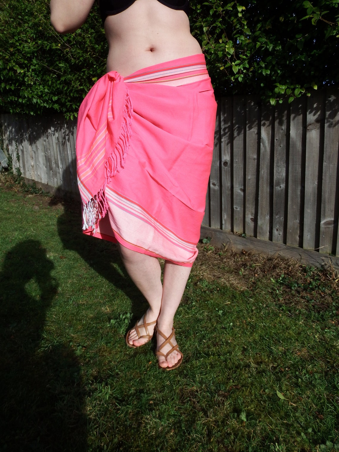 Kikoy | Pink Margenta With Light Pink Stripe - Etsy