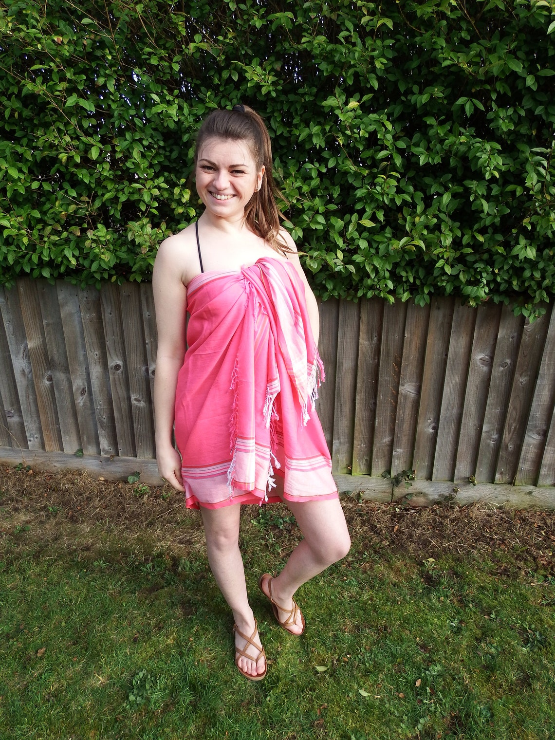 Kikoy | Pink Margenta With Light Pink Stripe - Etsy