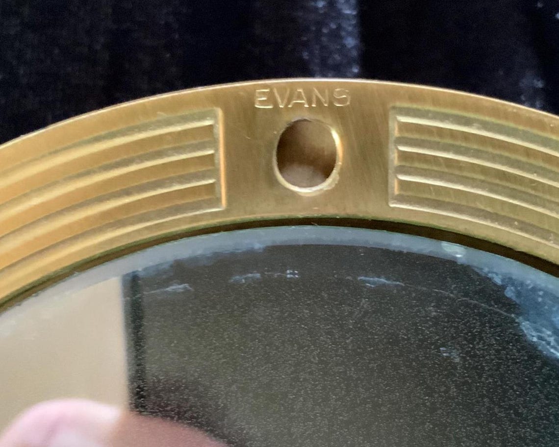 Evans Large 5” Flapjack Vintage Powder Compact. Duotone Gold and Rose ...