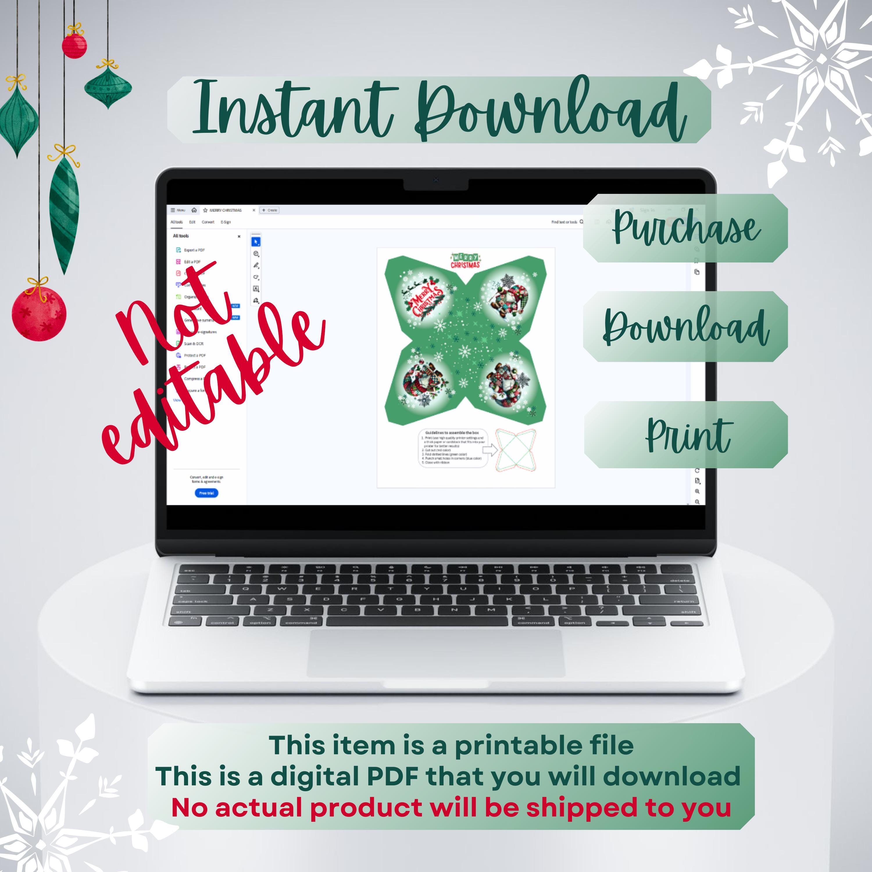 Printable Christmas Gnome Pyramid Gift Box: DIY Party Favor (PDF) - Etsy