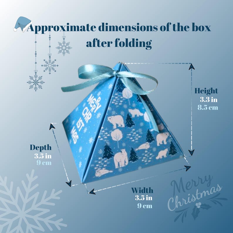 Printable Christmas Mini Gift Box Happy Holidays Party Favor Box DIY ...