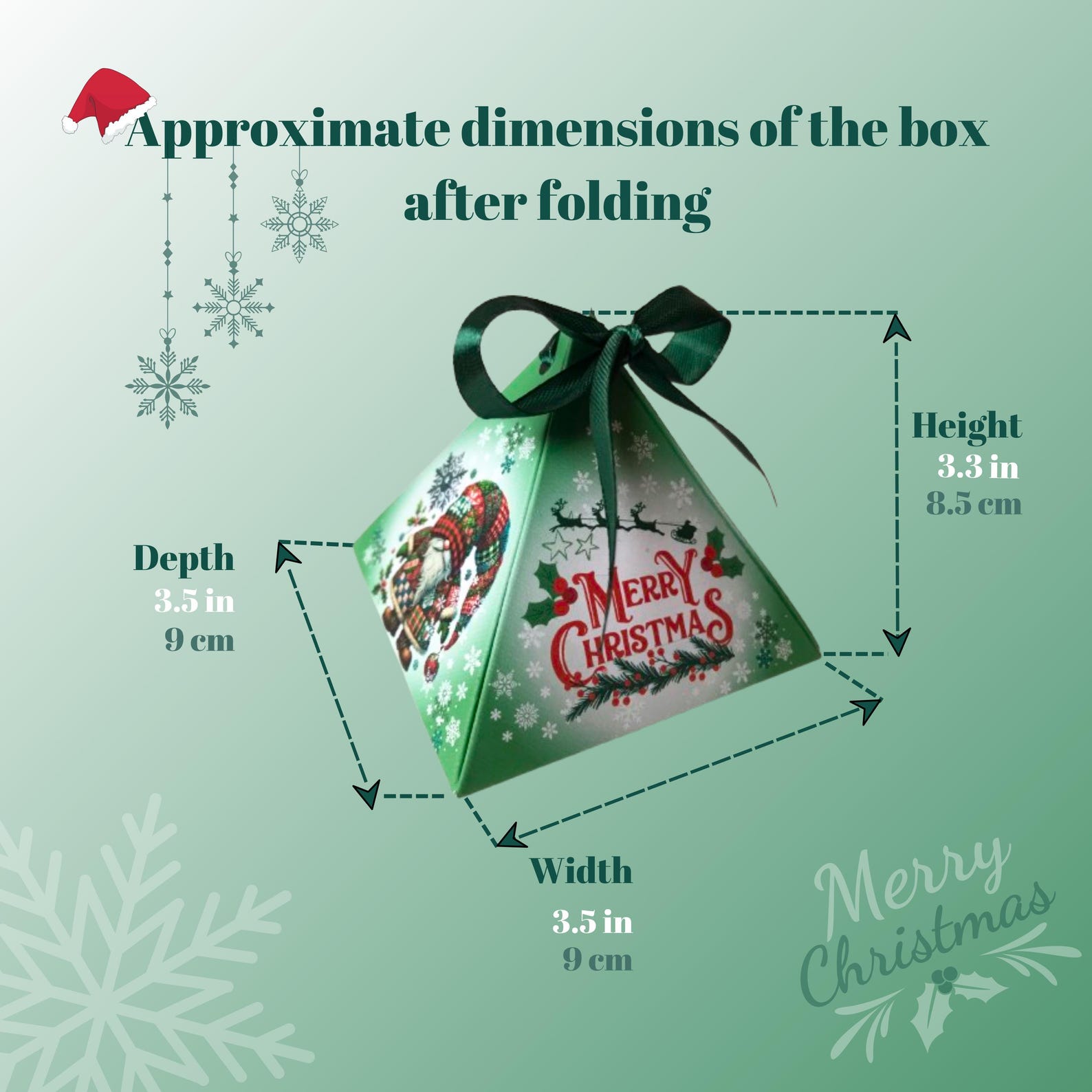 Printable Christmas Gnome Pyramid Gift Box: DIY Party Favor (PDF) - Etsy