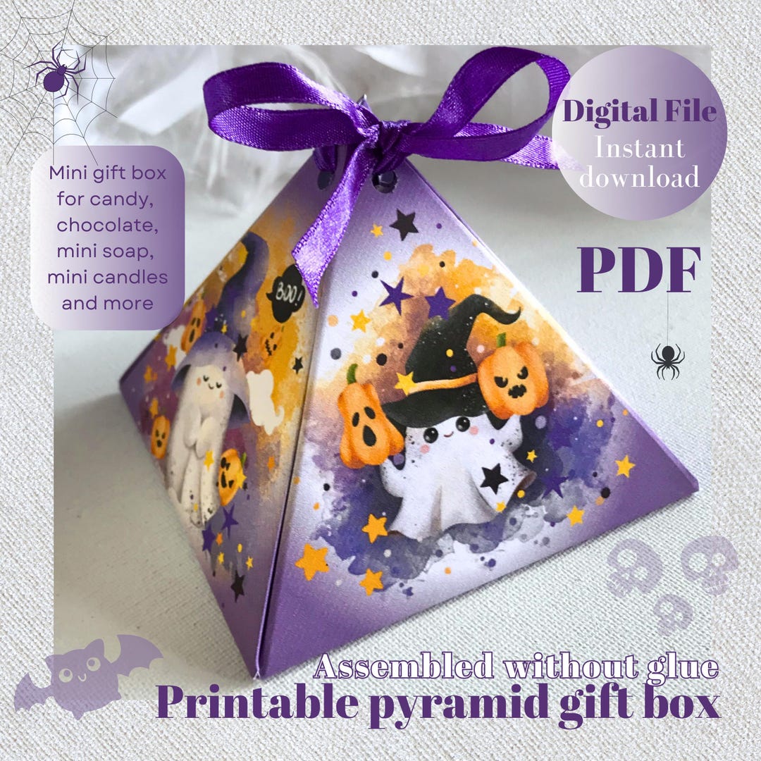 Halloween Mini Pyramid Treat Box: Printable DIY Party Favor (digital ...