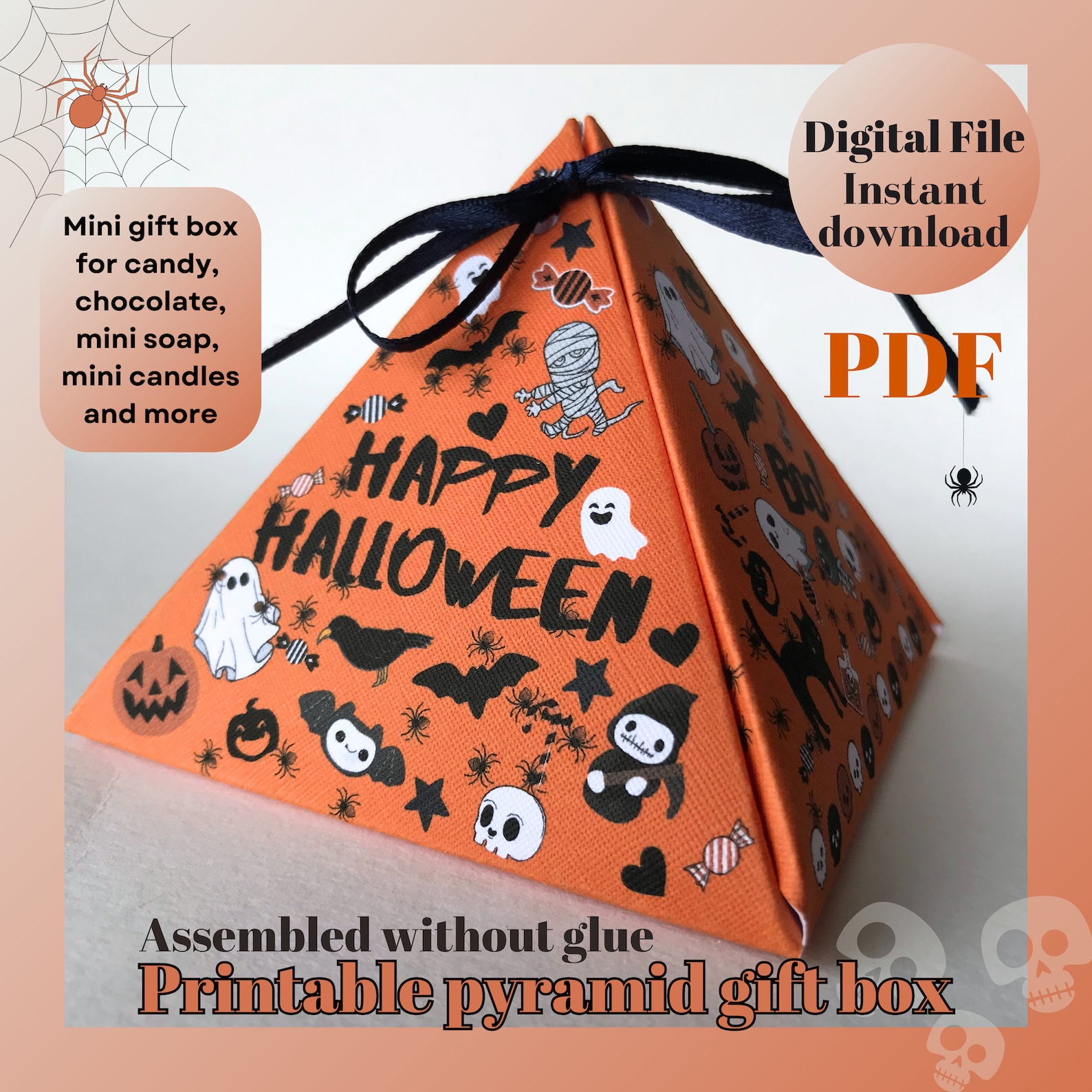 Printable Halloween Mini Treat Box Halloween Party Favor Box DIY ...
