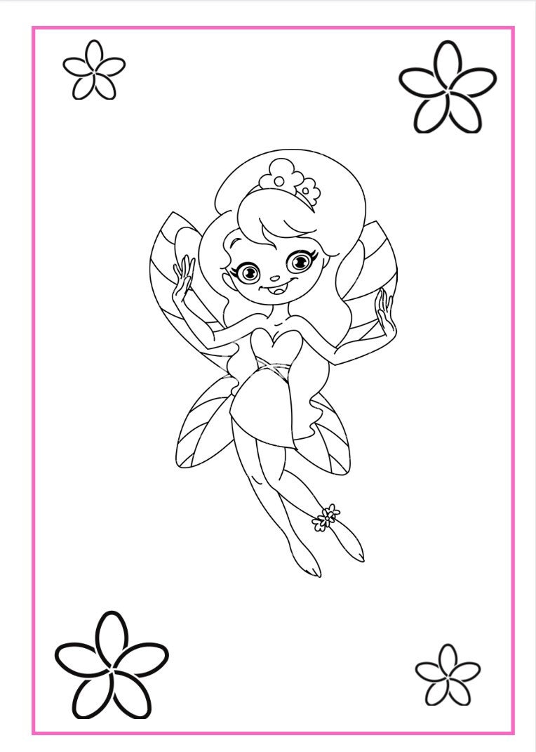 A4 Digital / Printable Download Four Page Magical Fairy Colouring Book ...