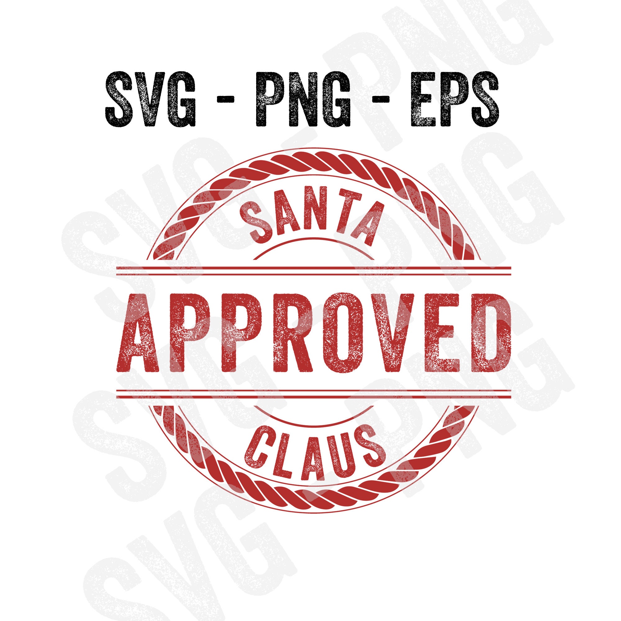 Approved Santa Clause Stamp Png Svg, Vintage Rustic Christmas Letter ...