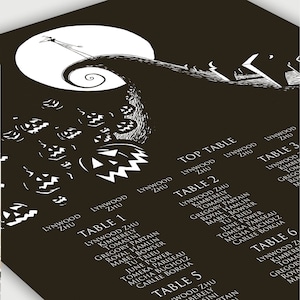 Nightmare Before Christmas Template Wedding Seating Chart Halloween ...