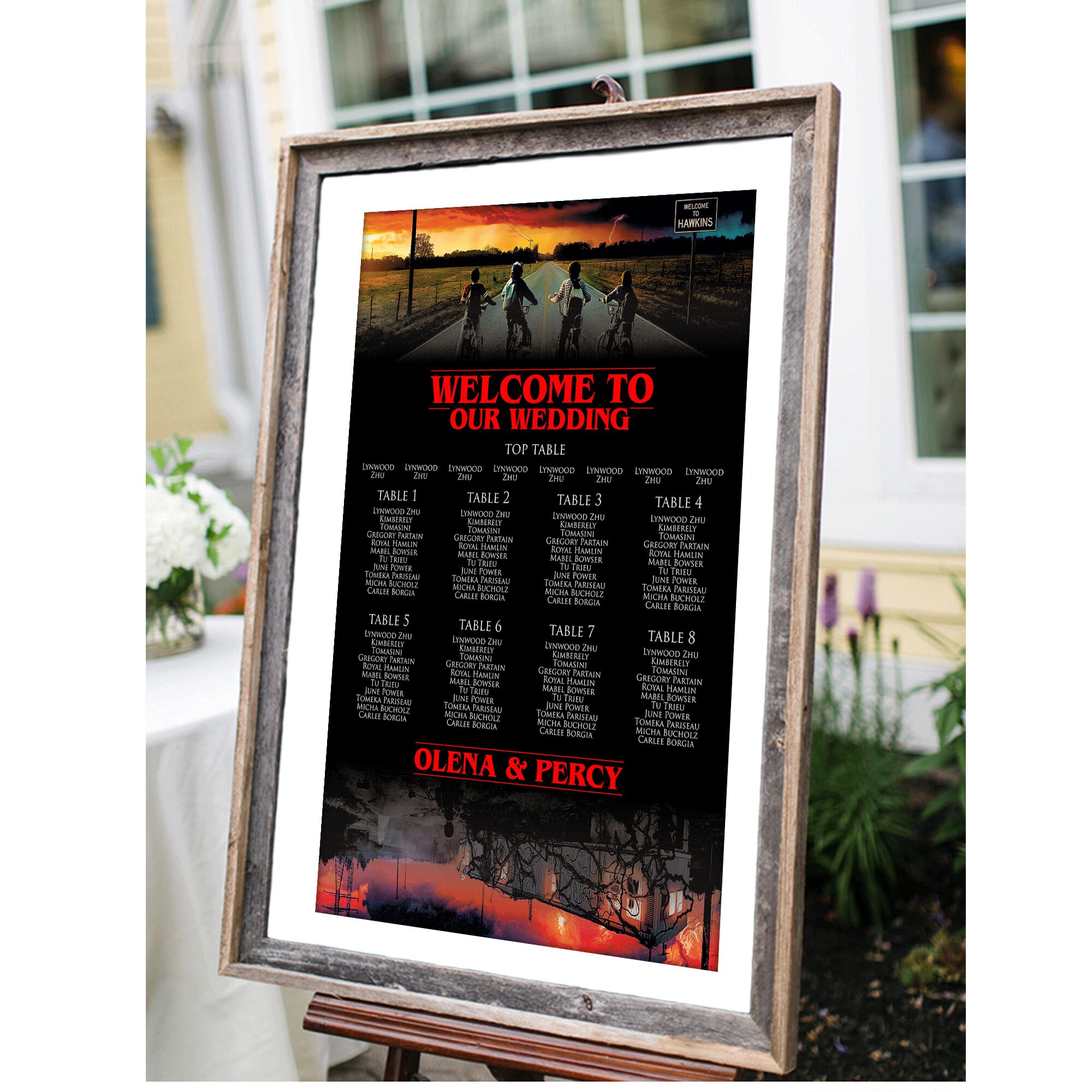 Stranger Things Wedding Seating Plan Table Chart Sci-fi TV - Etsy Israel
