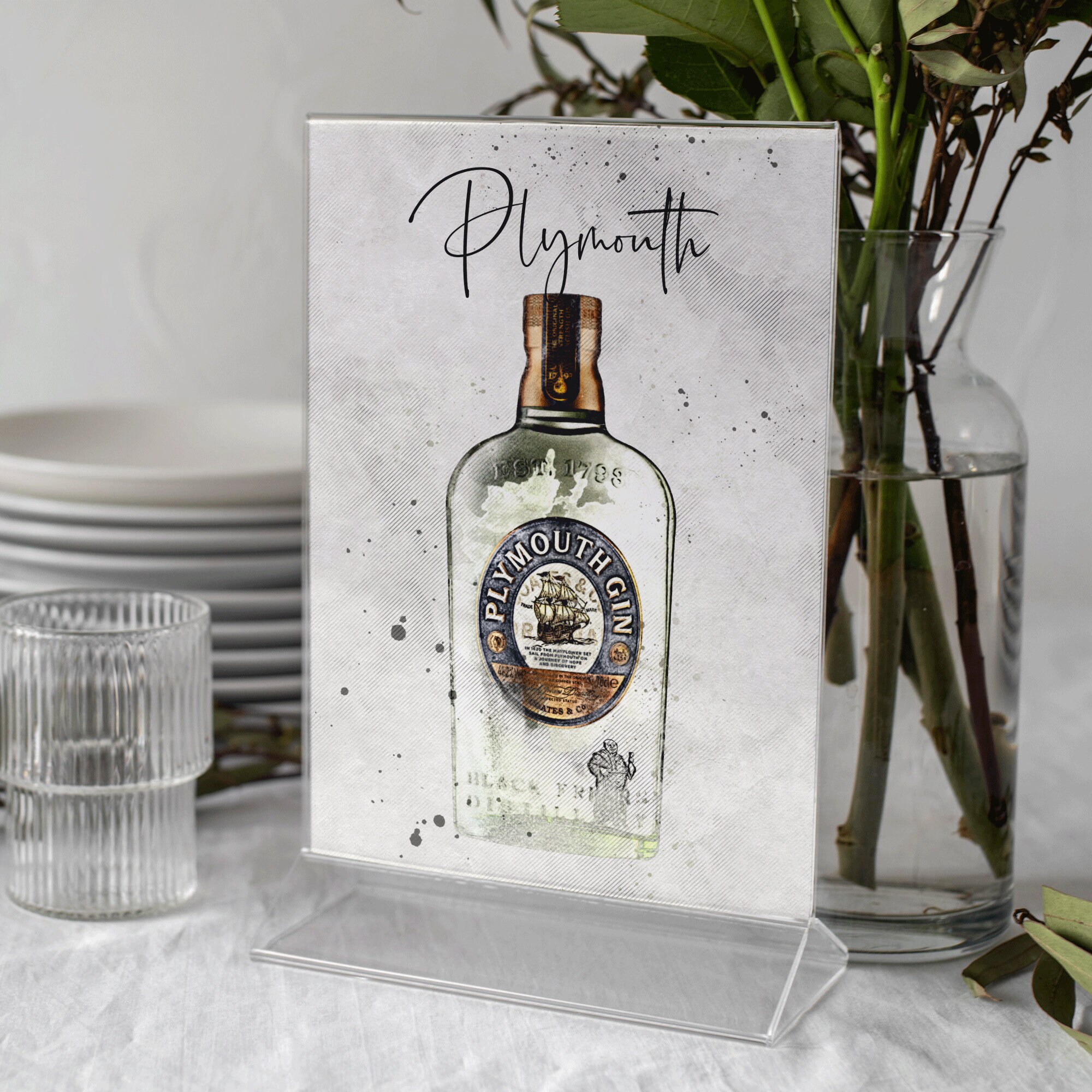 Gin Table Plan Gin Bottle Wedding Table Numbers Gin Wedding - Etsy