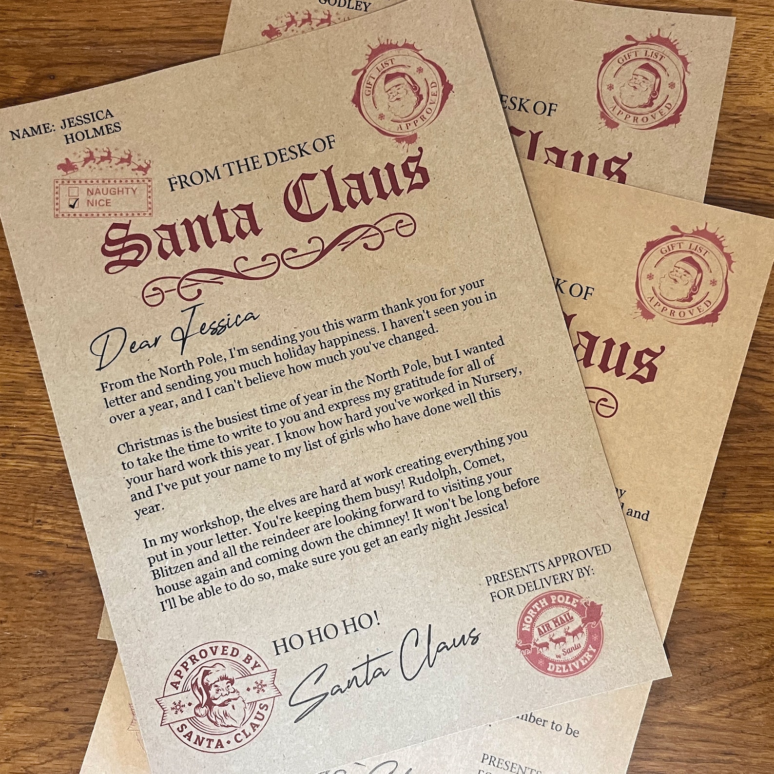 Printable Santa Letter Template Digital Letter From Santa - Etsy
