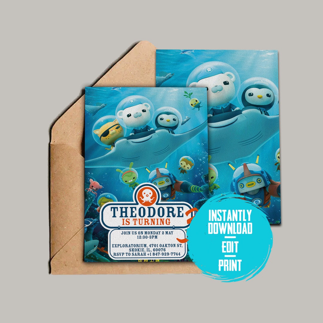 Octonauts Sea Ocean Barnical Birthday Party Invitation Template| Evite ...