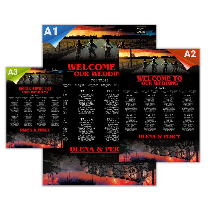 Stranger Things Wedding Seating Chart, Sci-fi TV Show Theme (PDF ...