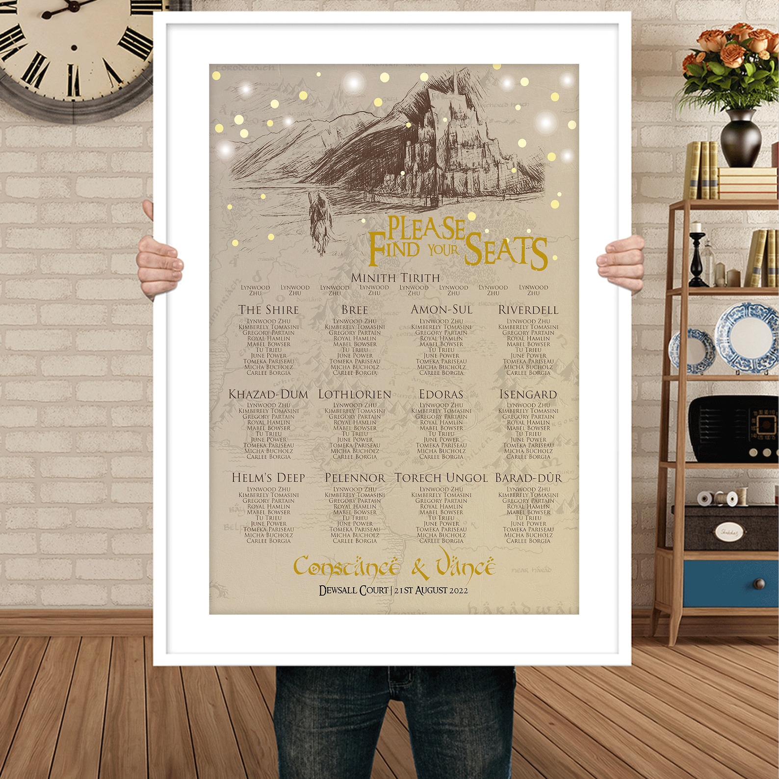 Lord of the Rings Wedding Seating Template Middle Earth - Etsy