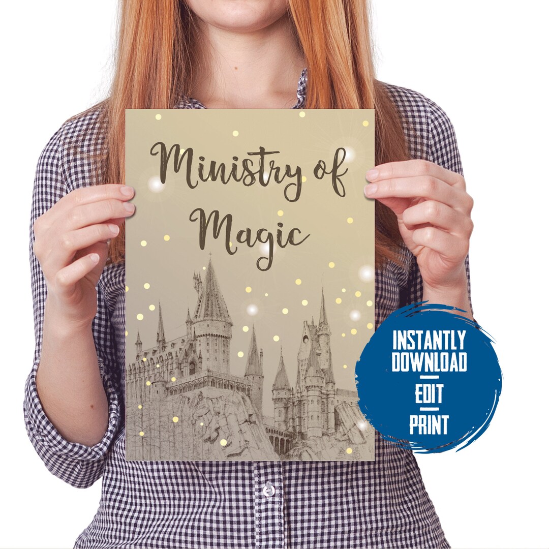 Wedding Table Number / Name Cards Template Wizard Castle Harry Magical ...