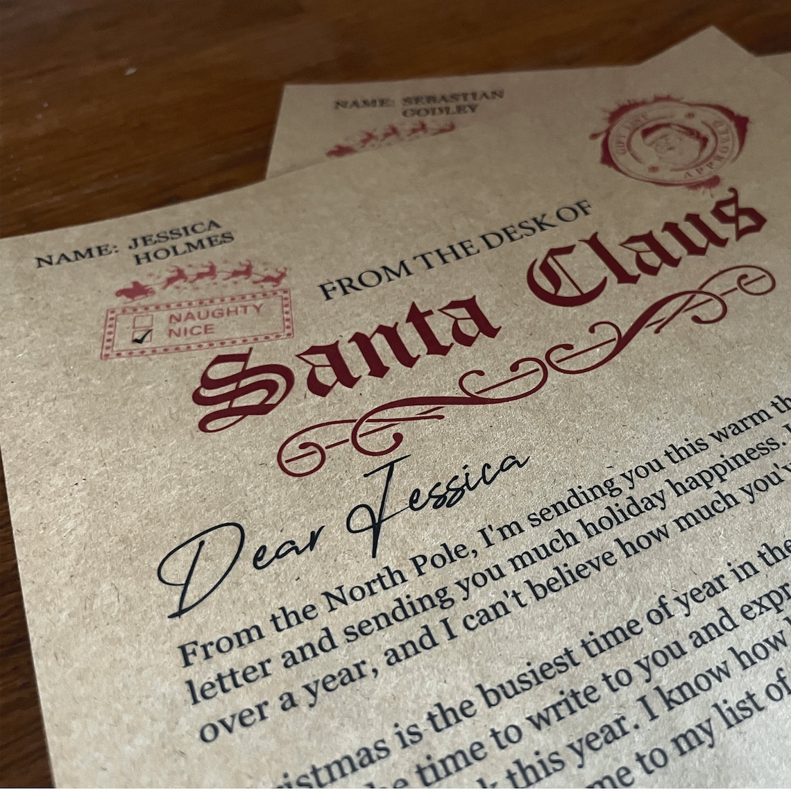 Printable Santa Letter Template Digital Letter From Santa - Etsy