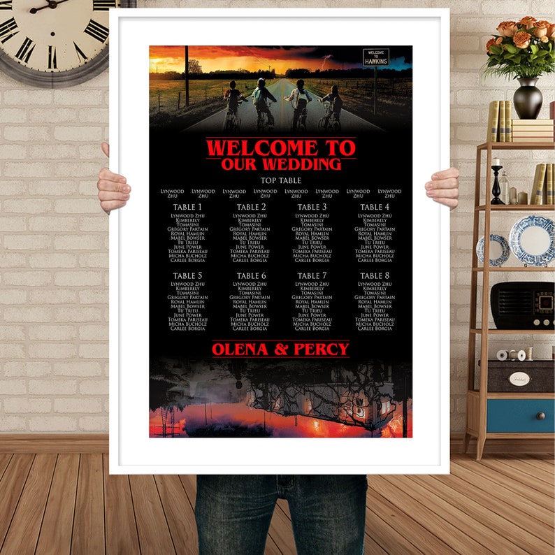 TV Show Stranger Things Wedding Seating Template Download - Etsy
