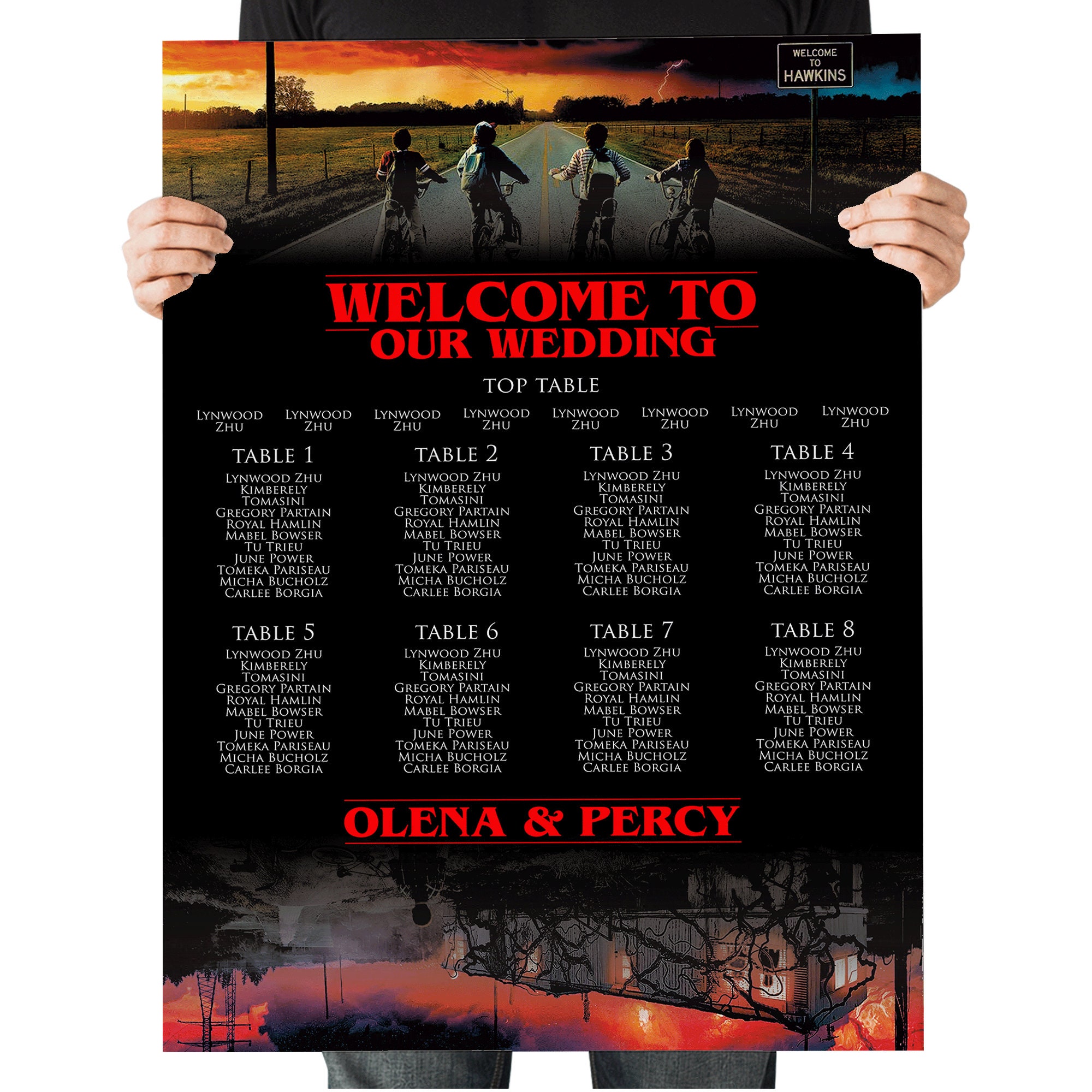 Stranger Things Wedding Seating Plan Table Chart Sci-fi TV - Etsy Israel