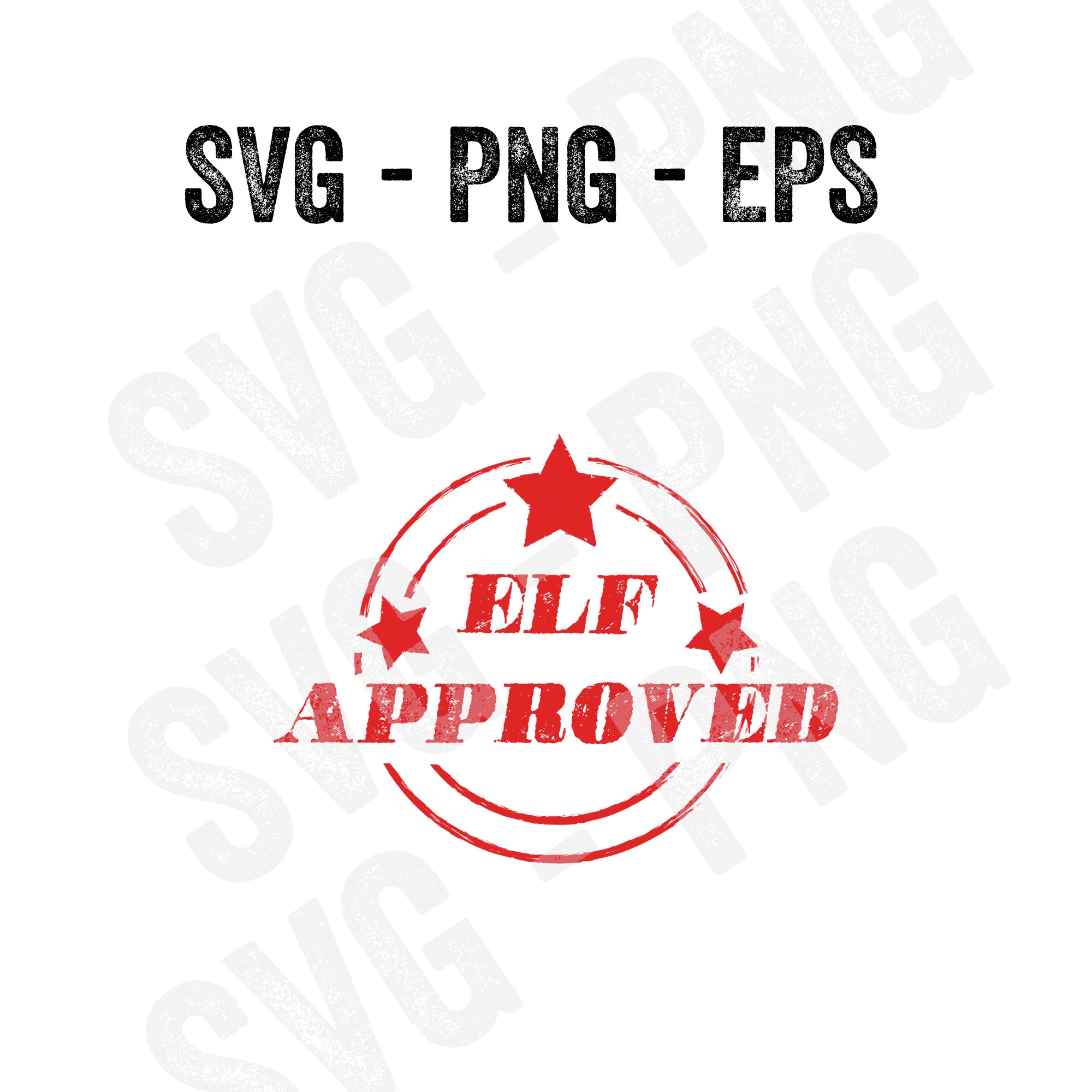 Elf Approved SVG, Merry Christmas Stamp SVG, Elf, Christmas Rubber ...