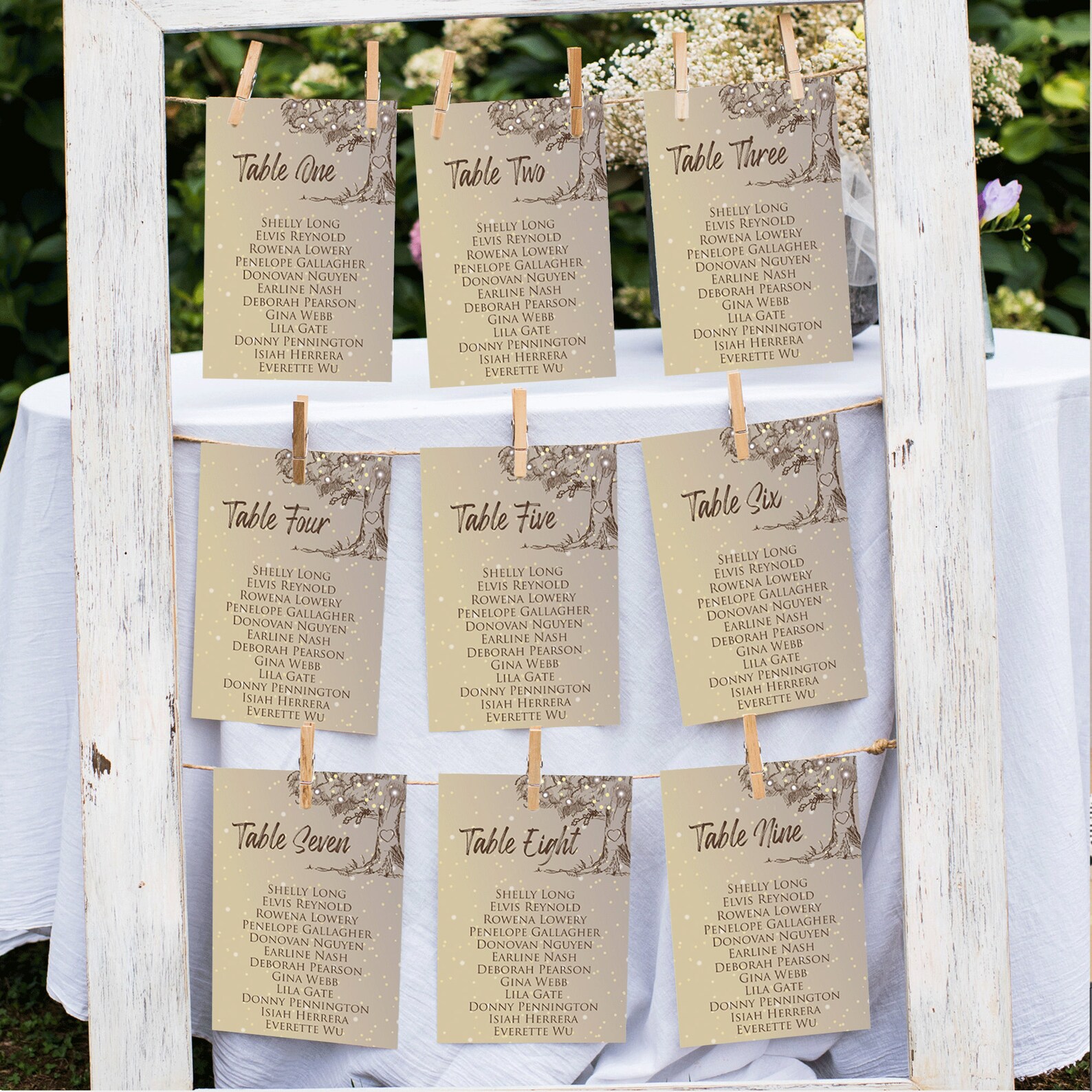 Printable Rustic Wedding Seating Chart Cards Editable - Etsy