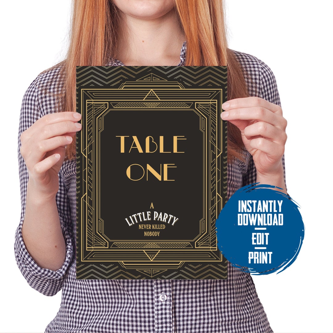 Art Deco Table Number | Vintage Wedding Table Numbers | Wedding Menu ...