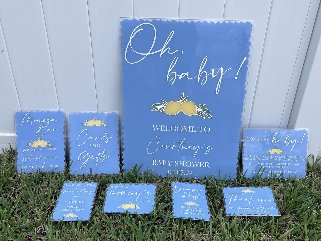 Acrylic Baby Shower Sign Package- Baby Shower Sign - Baby Signage ...