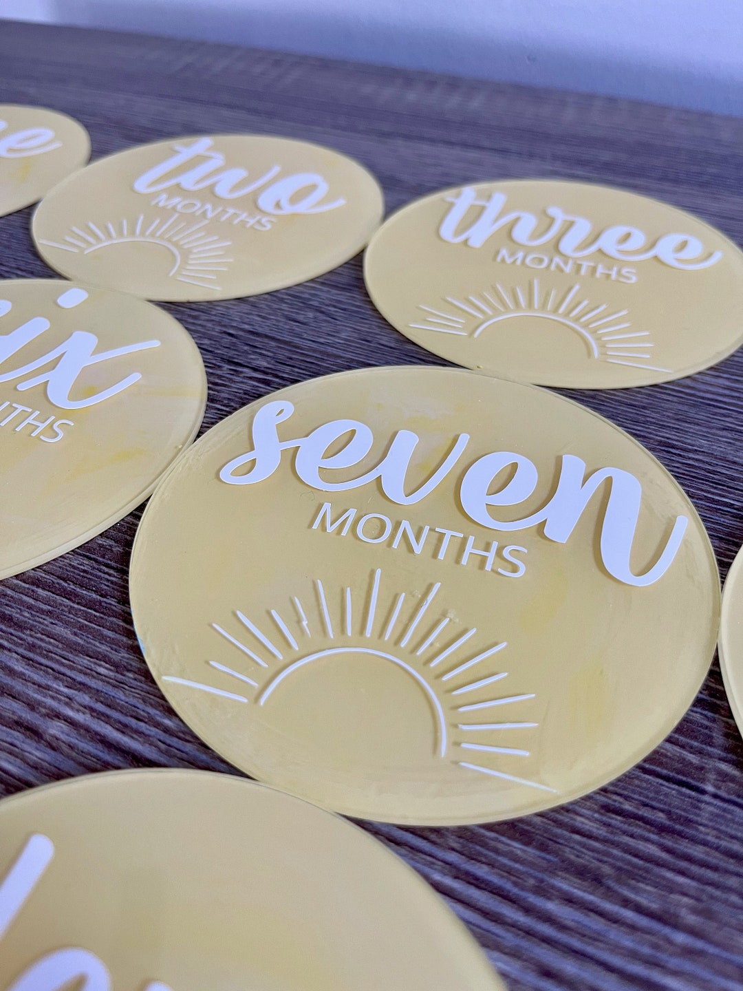 Sunshine Milestone Markers - Boho Baby Discs - Yellow Milestone ...