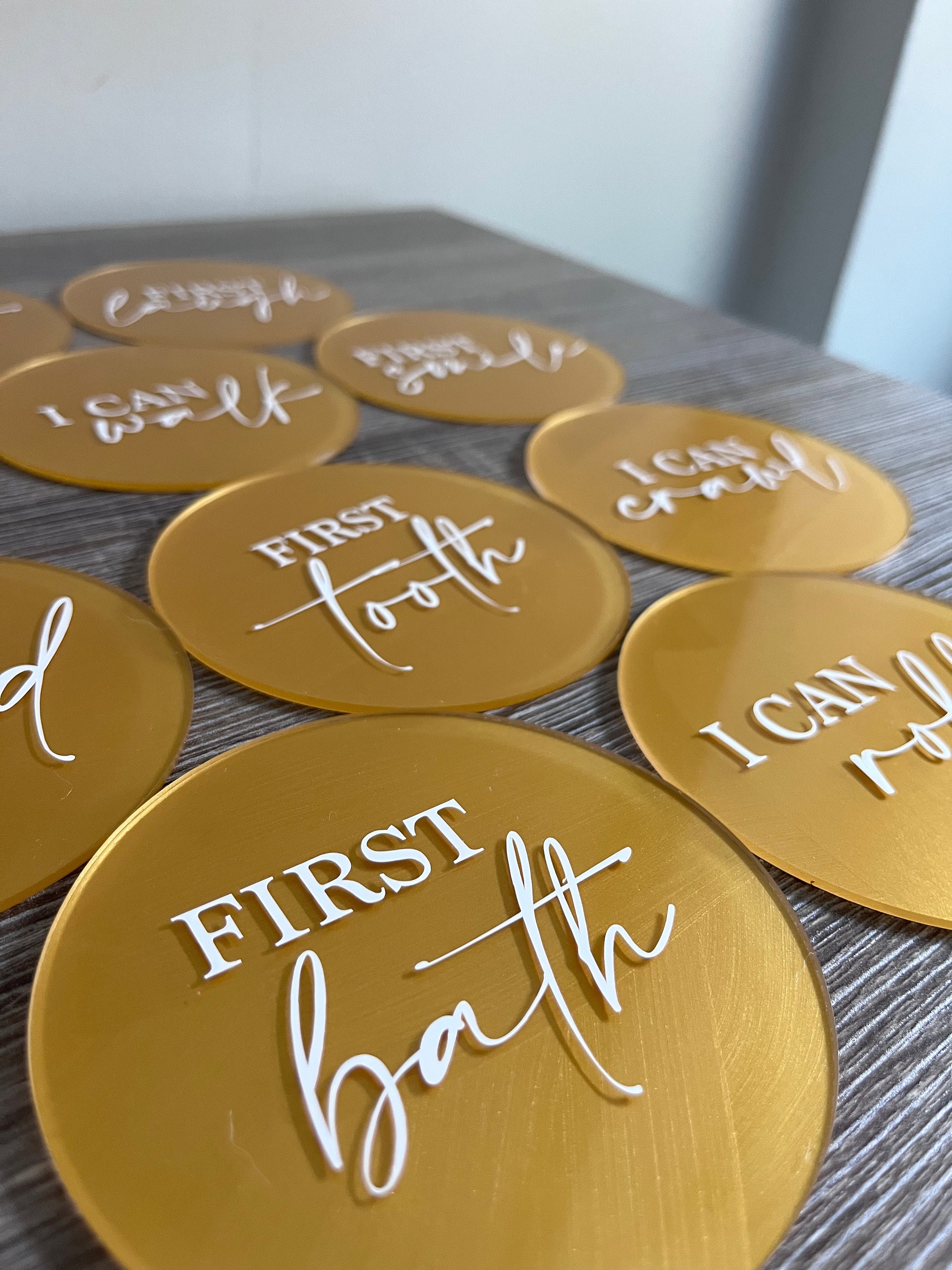 Acrylic Skill Milestone Marker Set - Milestone Discs - Newborn Baby ...
