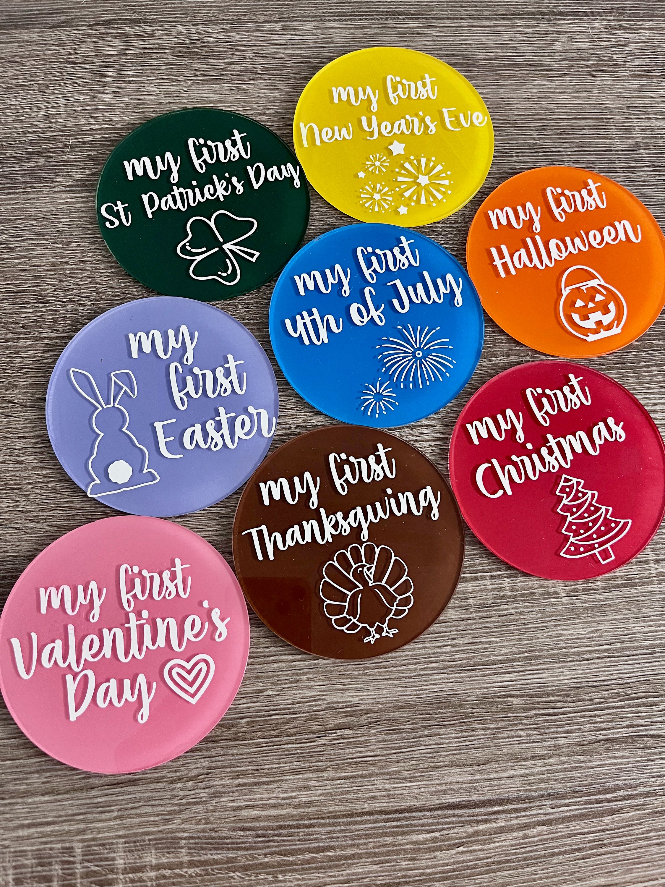 Baby’s First Holiday - Holiday Milestone Marker Set - Milestone Disc ...