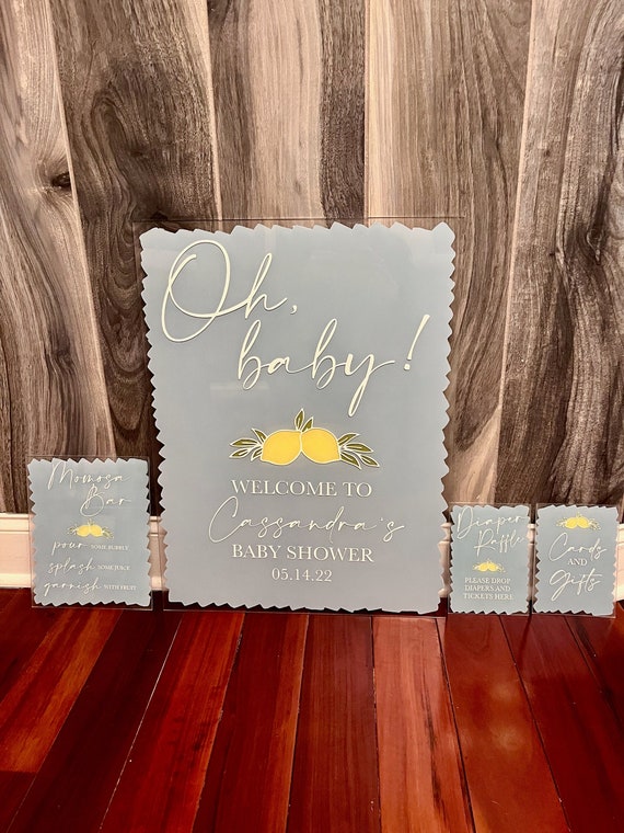 Acrylic Baby Shower Sign Package Baby Shower Sign Baby | Etsy