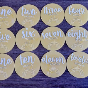 Sunshine Milestone Markers - Boho Baby Discs - Yellow Milestone ...