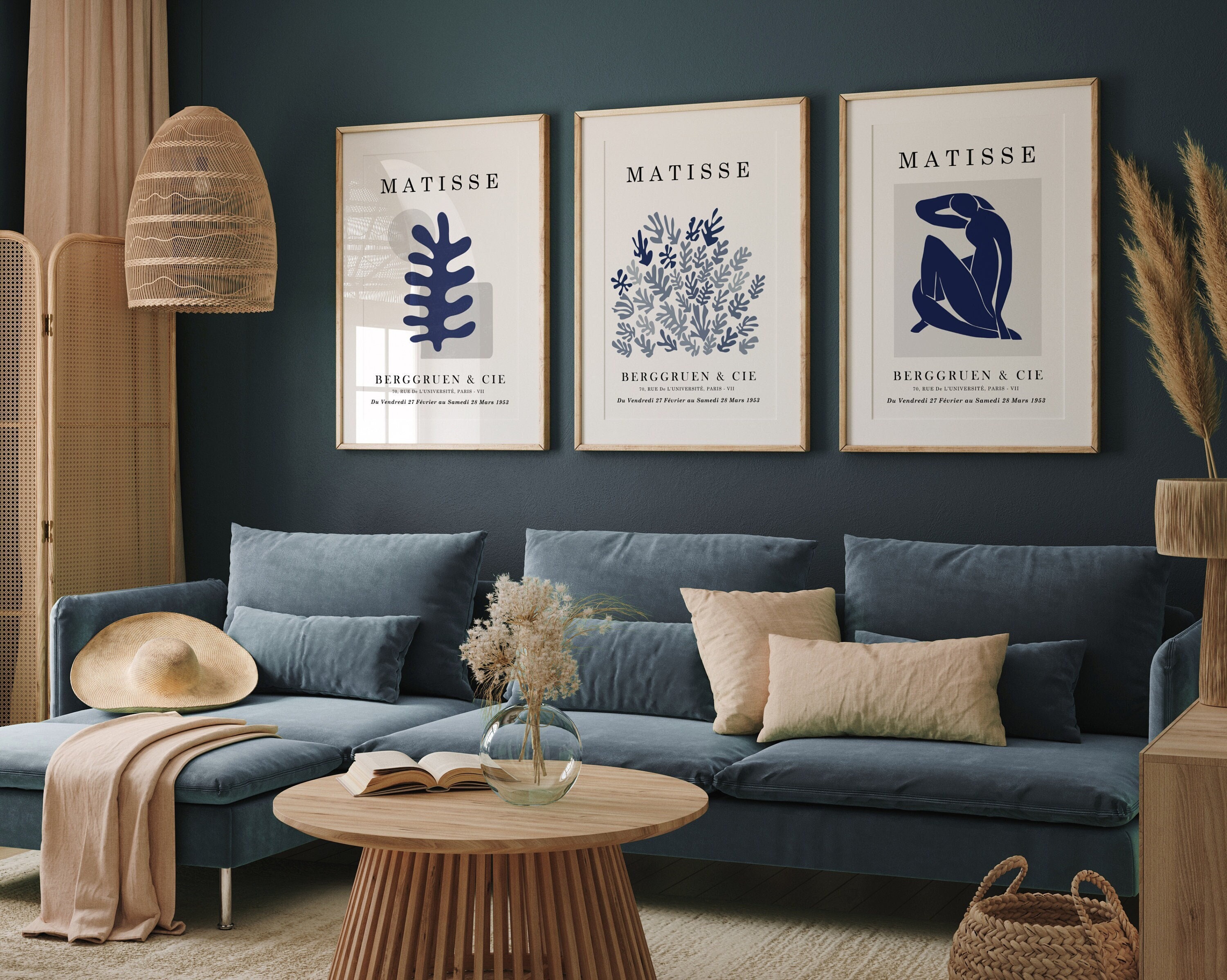 Navy Blue Wall Art Blue Prints Matisse Blue Print Set of 3 - Etsy