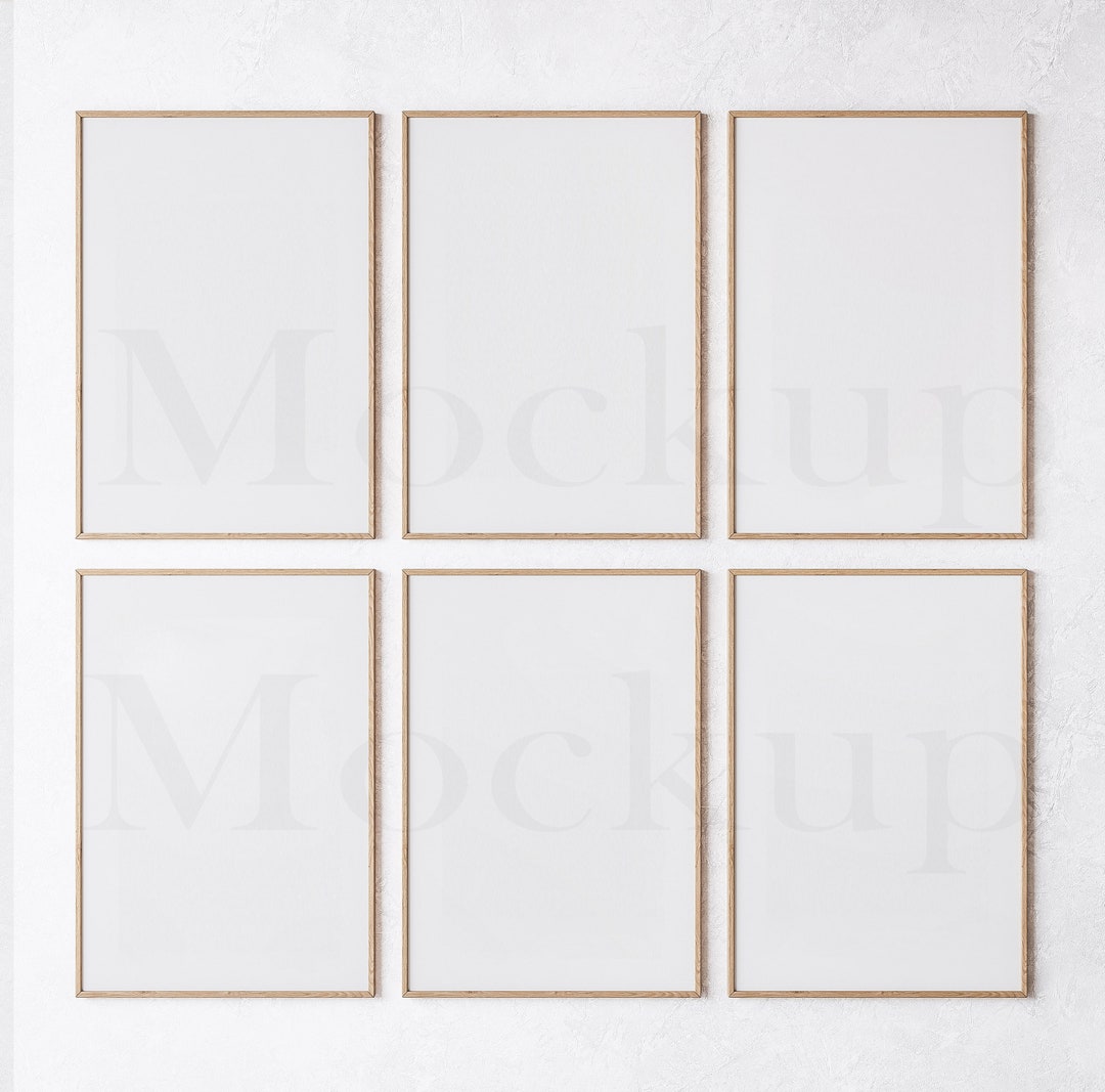 6 Frame Mockup, Boho Mockup, Wood Frame Mockup, Modern Frame Mock Up ...