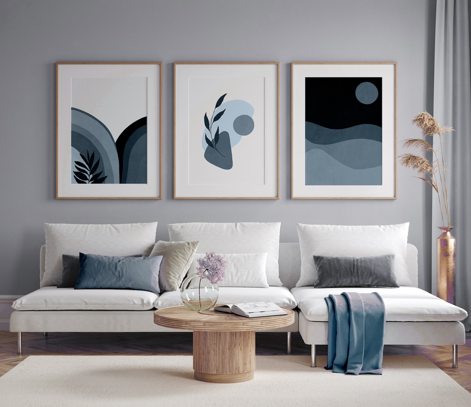 Blue Wall Art Set of 3 Blue Prints Light Blue Wall Art - Etsy