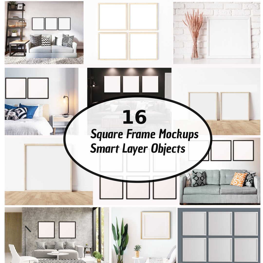 Square Frame Mock up Bundle, Square Boho Mockup, Square Frame Mockup ...