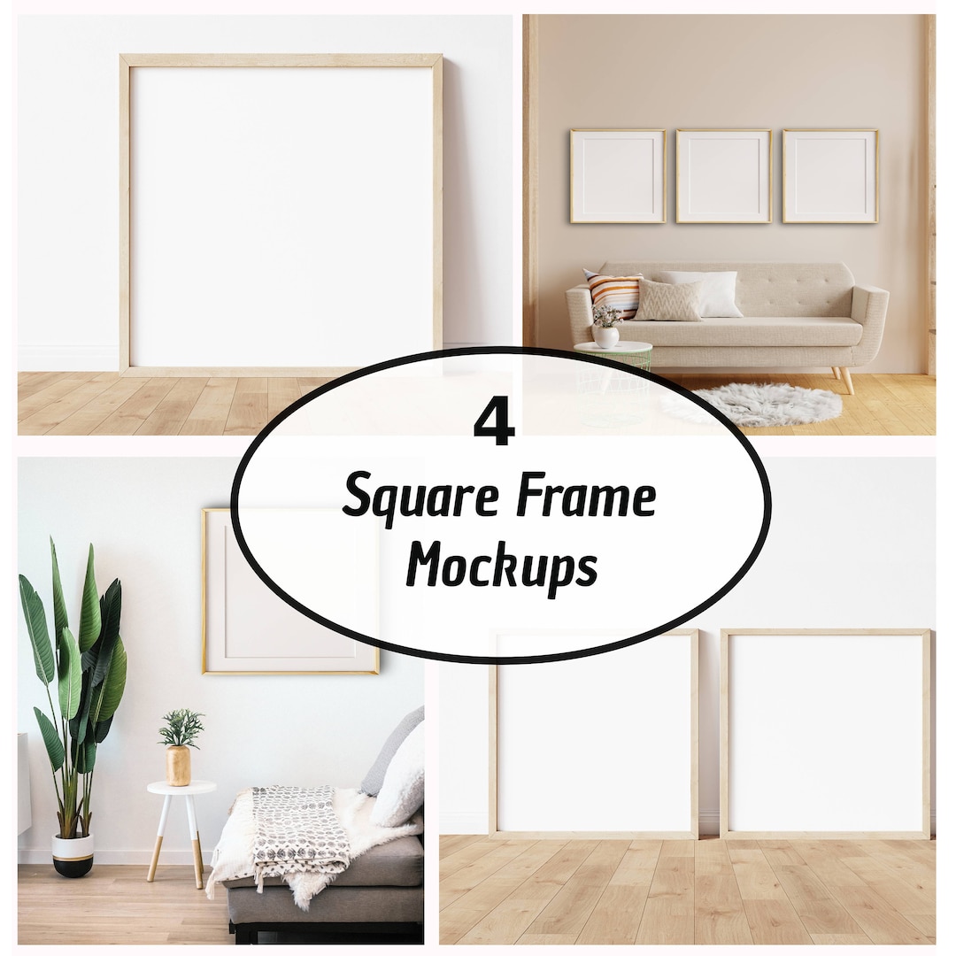 Square Frame Mock up Bundle, Square Boho Mockup, Square Frame Mockup ...