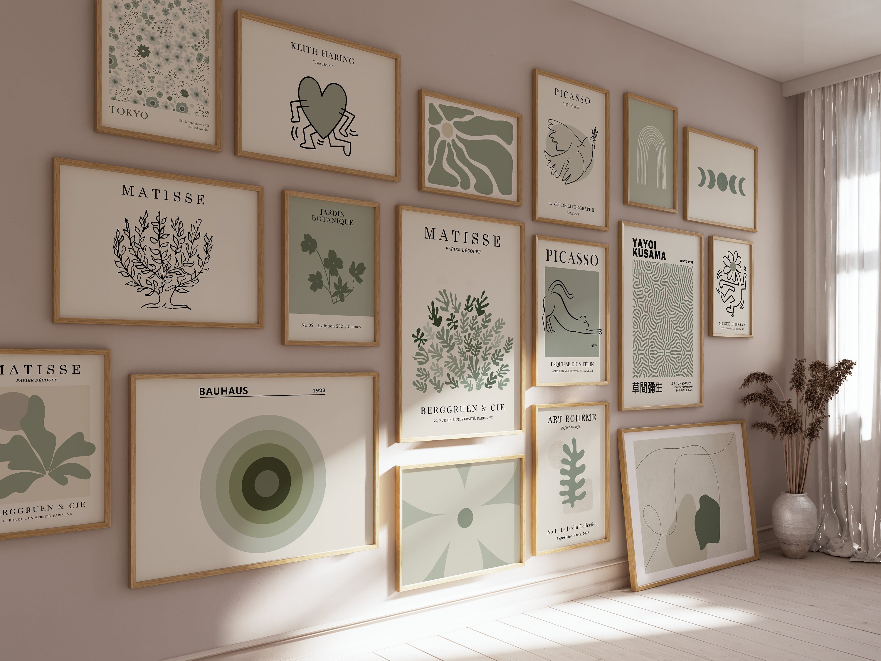 Sage Green Wall Art, Exhibition Print Set, Digital Download, Museum ...