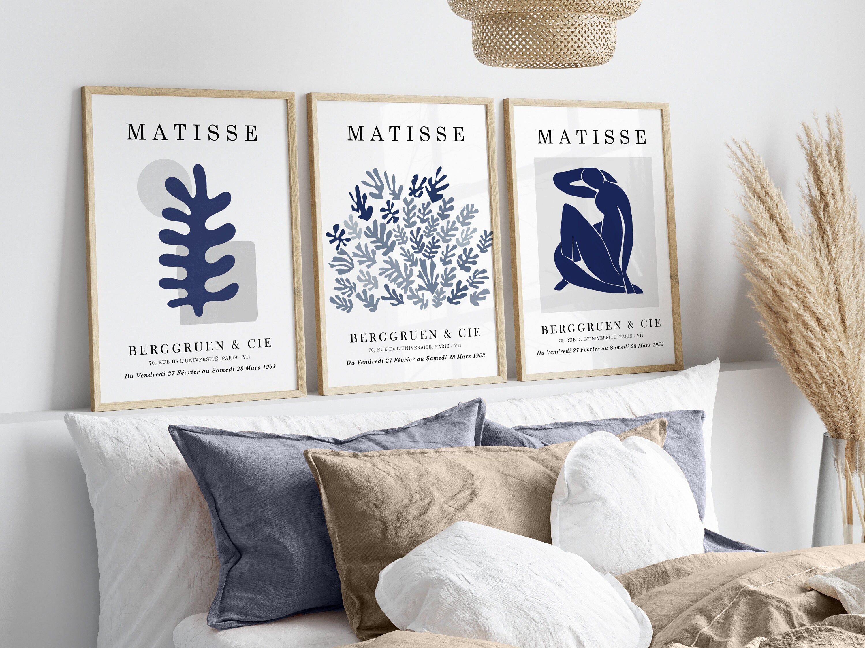Navy Blue Wall Art Blue Prints Matisse Blue Print Set of 3 - Etsy