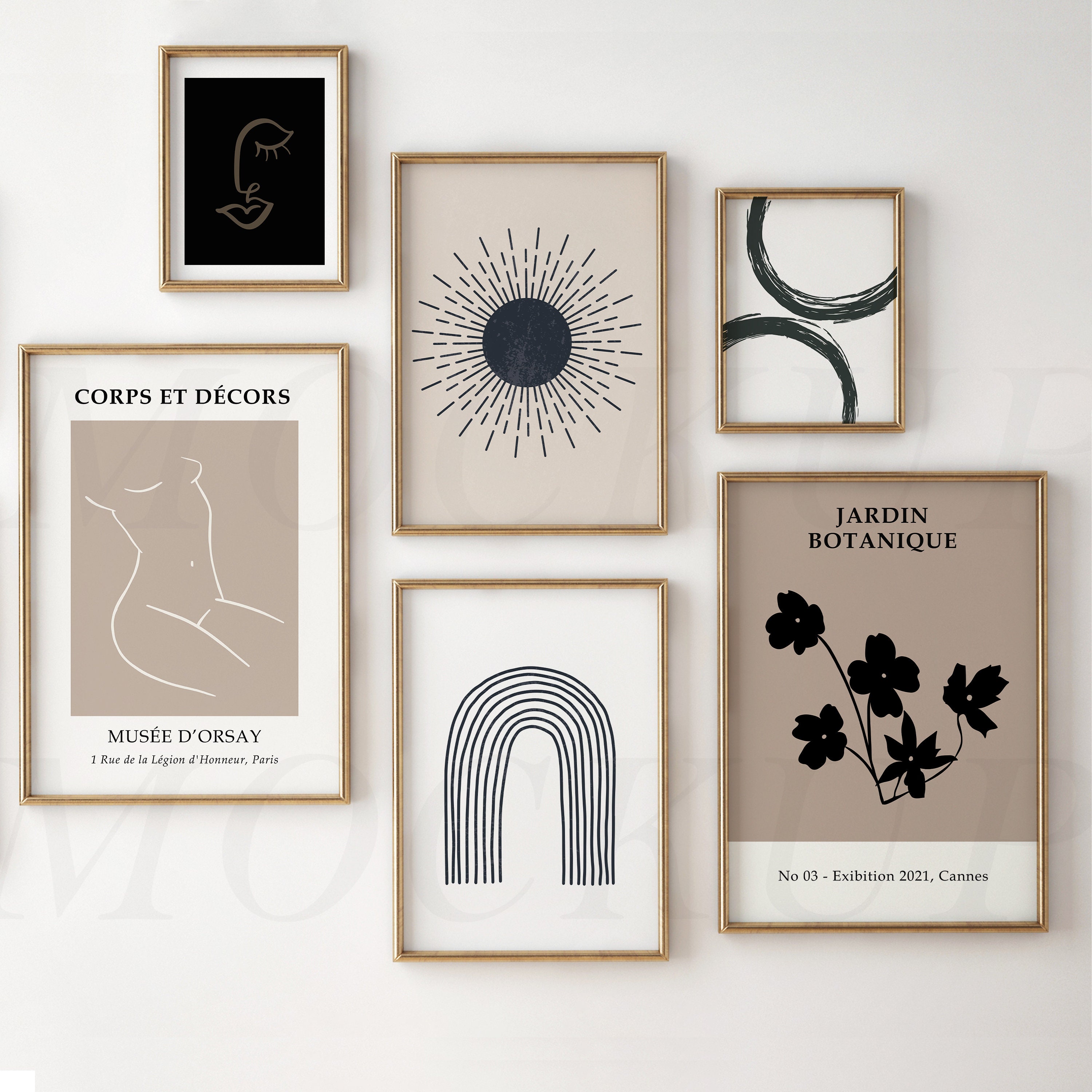Gallery Wall Mockup Boho Mockup 6 Frame Mockup Vintage - Etsy