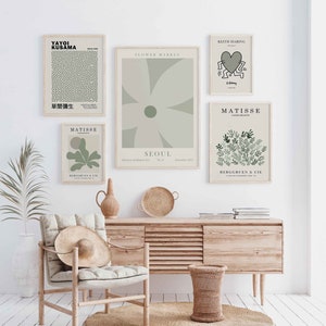 Sage Green Wall Art, Exhibition Print Set, Digital Download, Museum ...