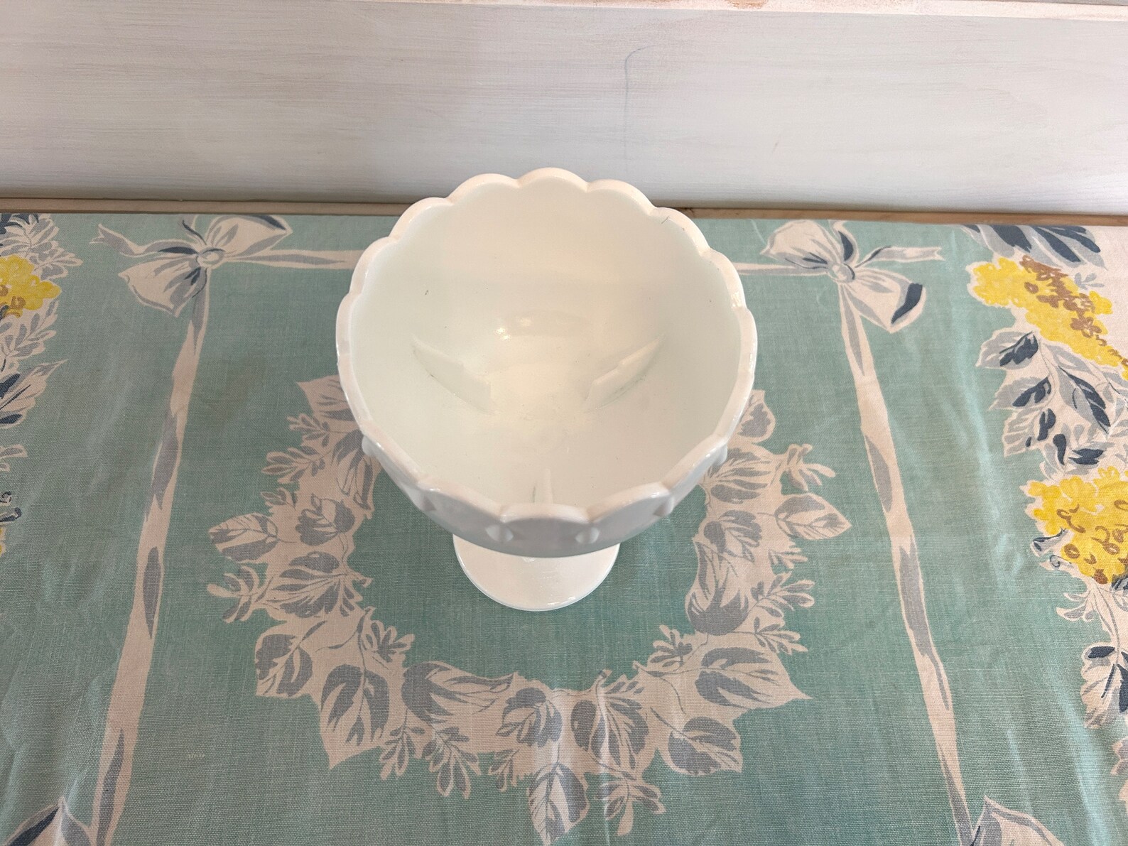 1950s Milk Glass Stemmed Compote Chalice Bowl by Indiana Glass Teardrop ...