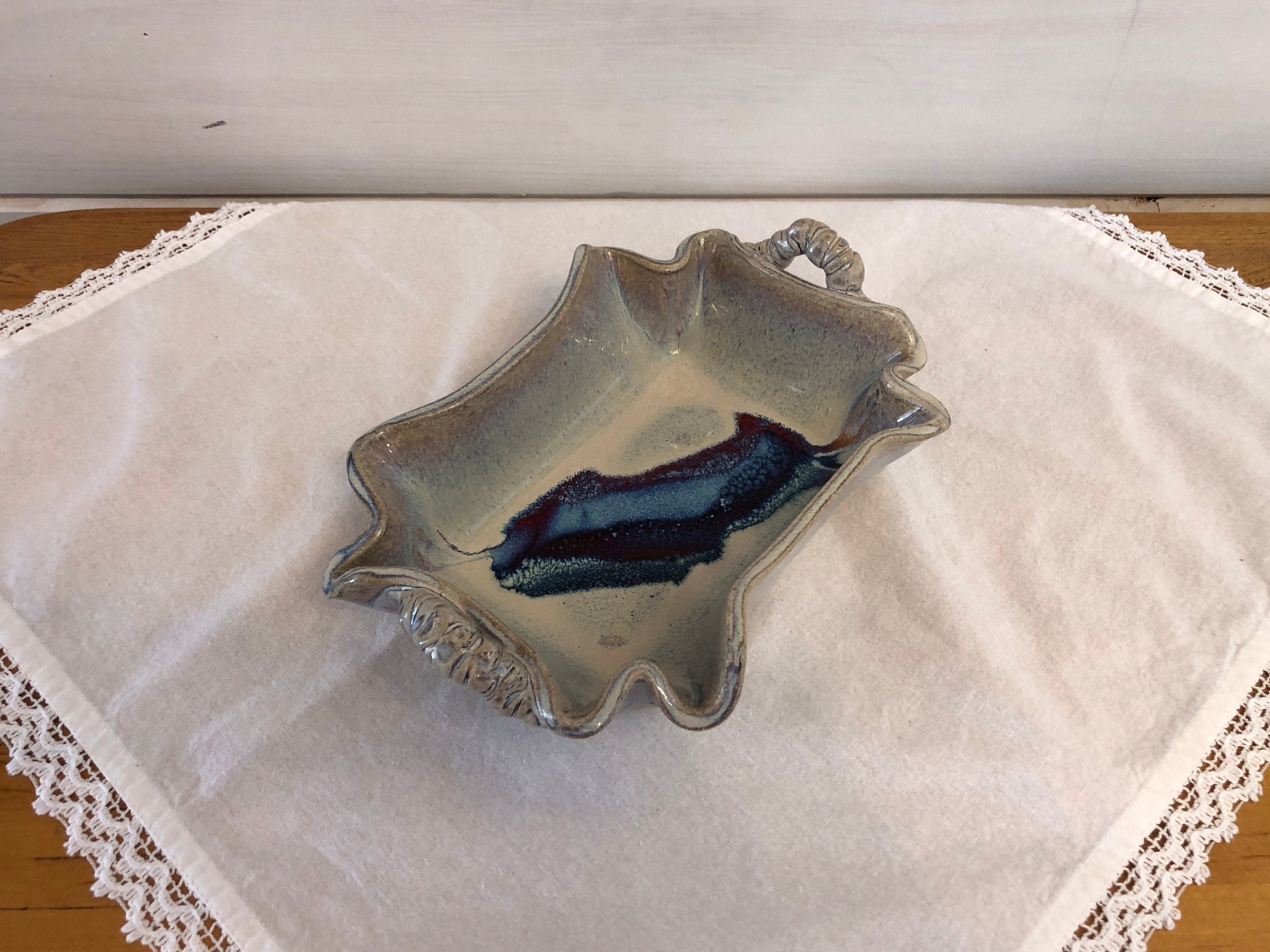 Vintage Slab-build Tray Studio Artist Ceramic Pottery Midcentury Modern ...