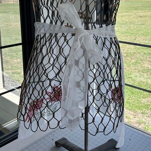 Vintage Apron Italian Hostess Style Sheer Half Holiday Poinsettia ...